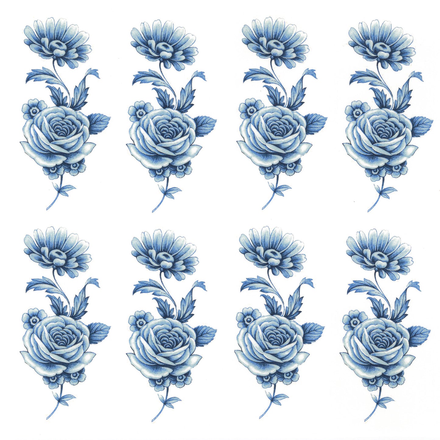 Blue Delft Rose Overglaze Waterslide Ceramic Decals – Captive Decals