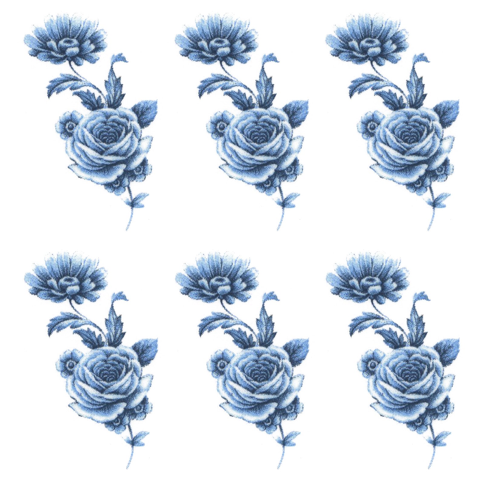 Blue Delft Rose Overglaze Waterslide Ceramic Decals – Captive Decals