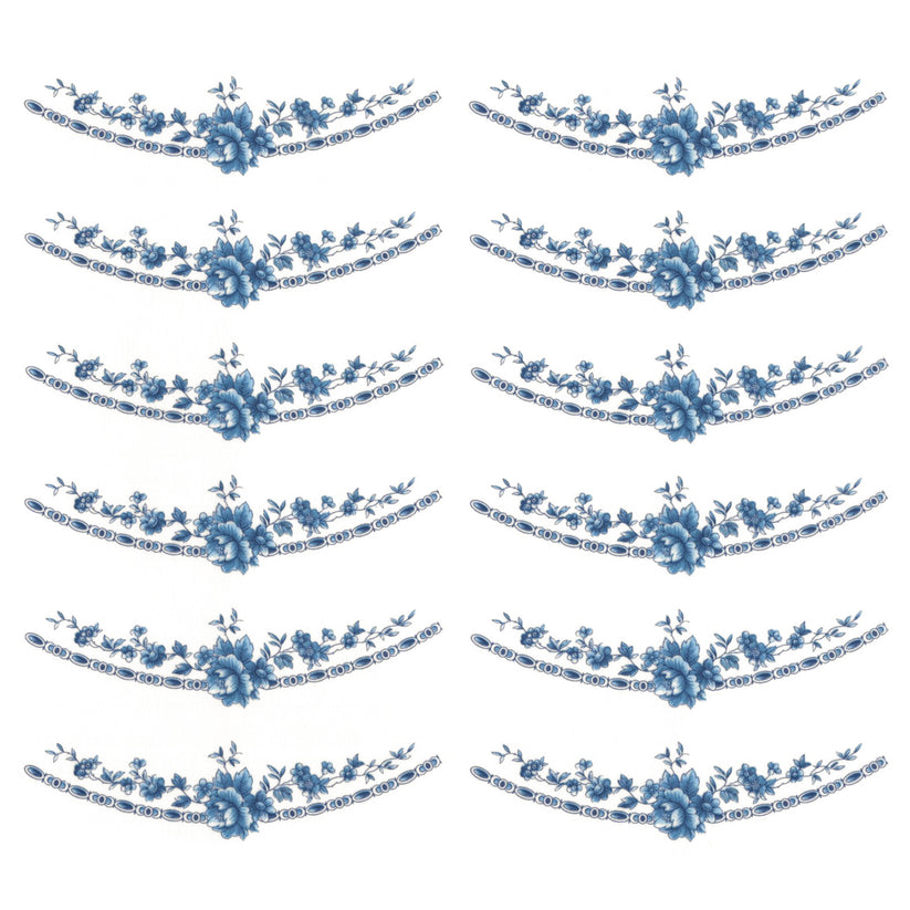 Royal Blue Rose Flowers Patterned Overglaze Ceramic Decals – Captive Decals