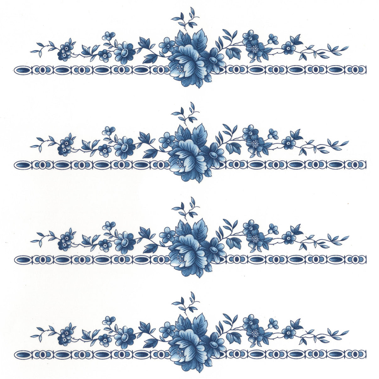 Royal Blue Rose Flowers Patterned Overglaze Ceramic Decals – Captive Decals