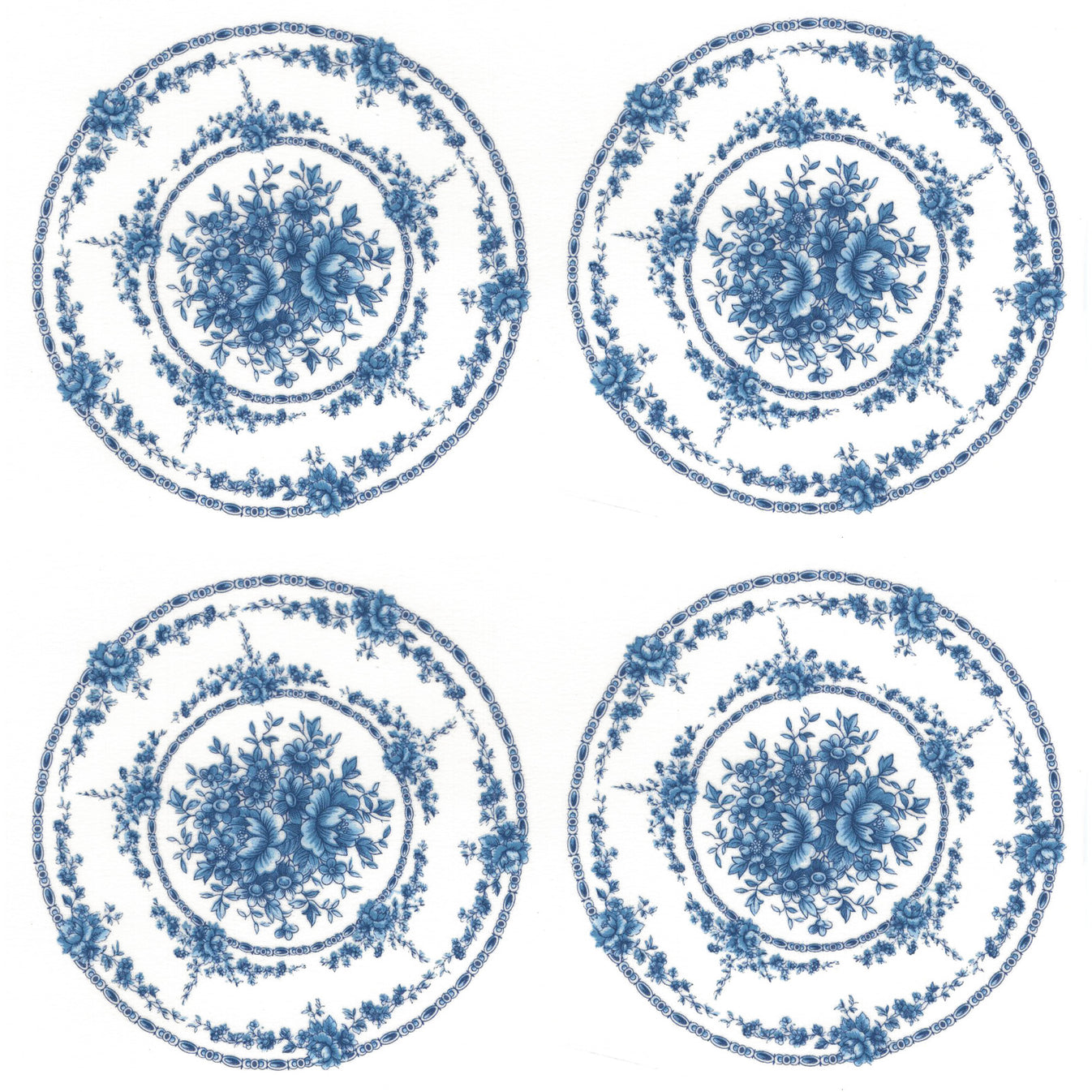 Royal Blue Rose Flowers Patterned Overglaze Ceramic Decals – Captive Decals