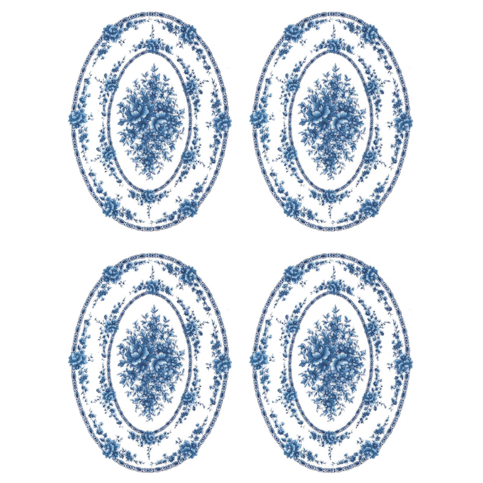 Royal Blue Rose Flowers Patterned Overglaze Ceramic Decals – Captive Decals