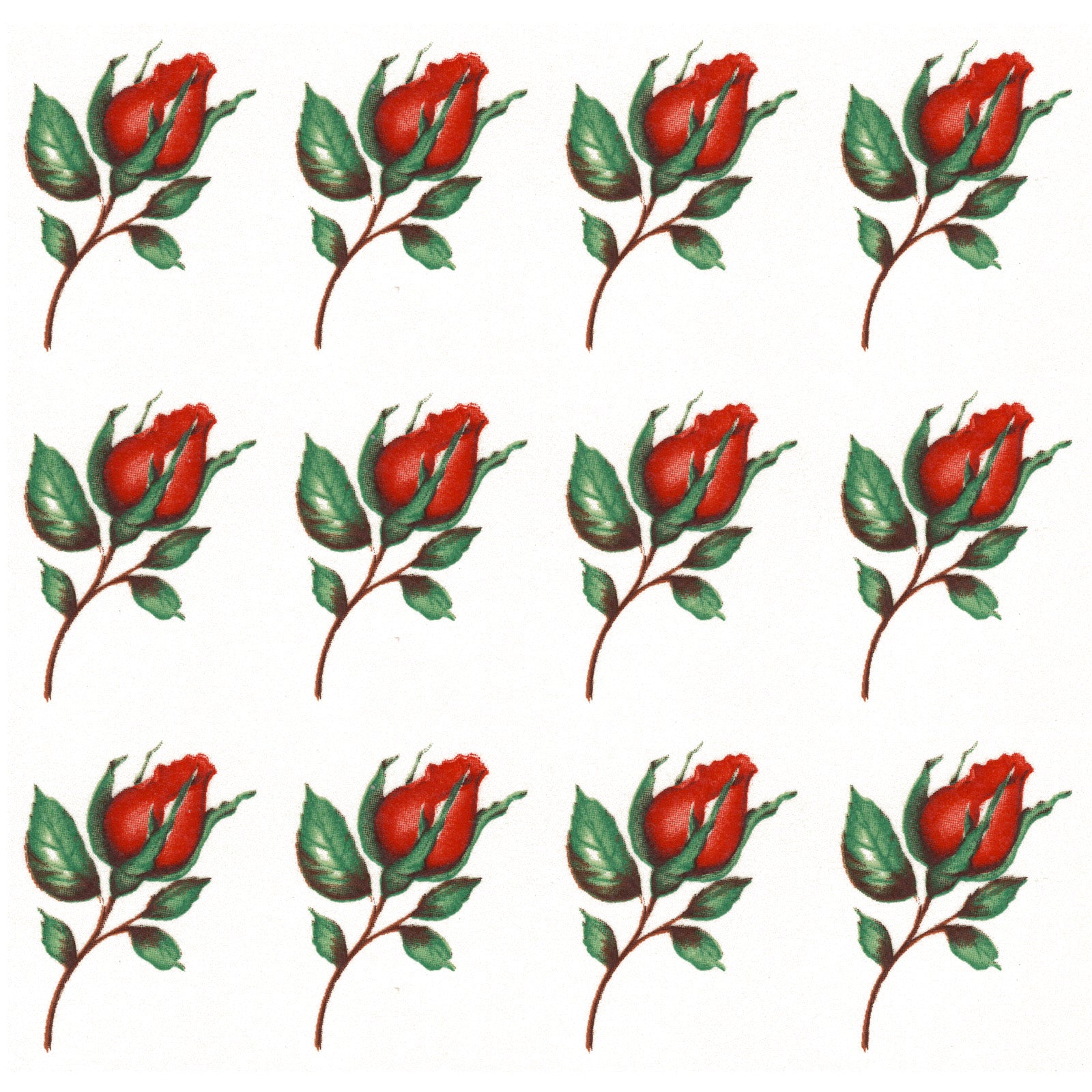 Red Rose Bud Flower Small Overglaze Waterslide Ceramic Decals – Captive ...
