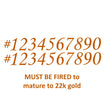 Script Font Numbers 22 pcs 0.75 Inch 22k Gold Fused Glass Decals ...