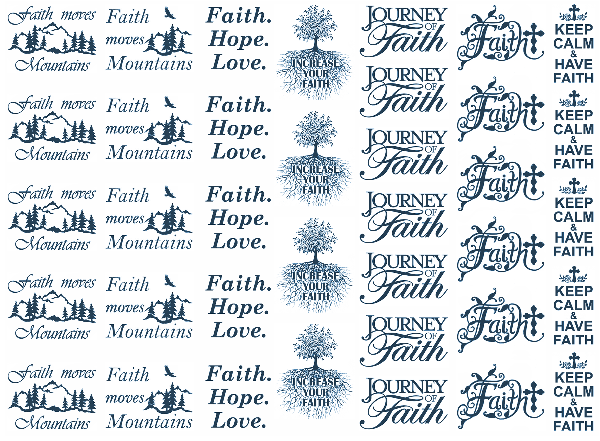 Faith Quotes Blue Fused Glass Decals – Captive Decals