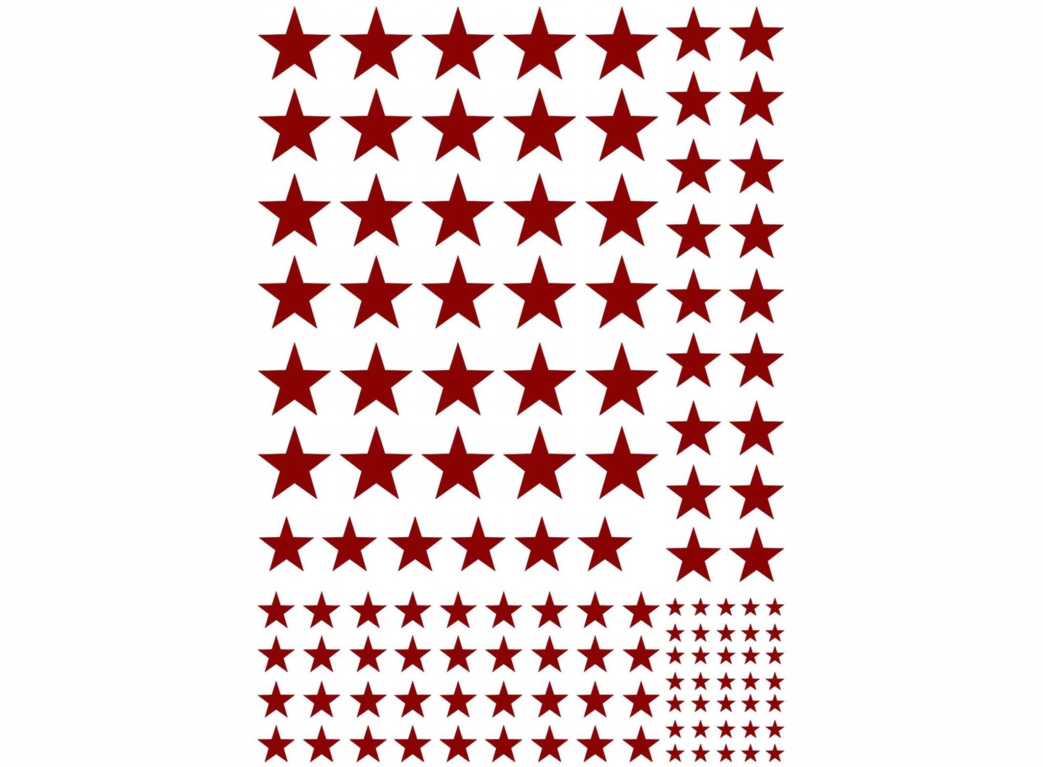 Stars 125 pcs Red Fused Glass Decals – Captive Decals