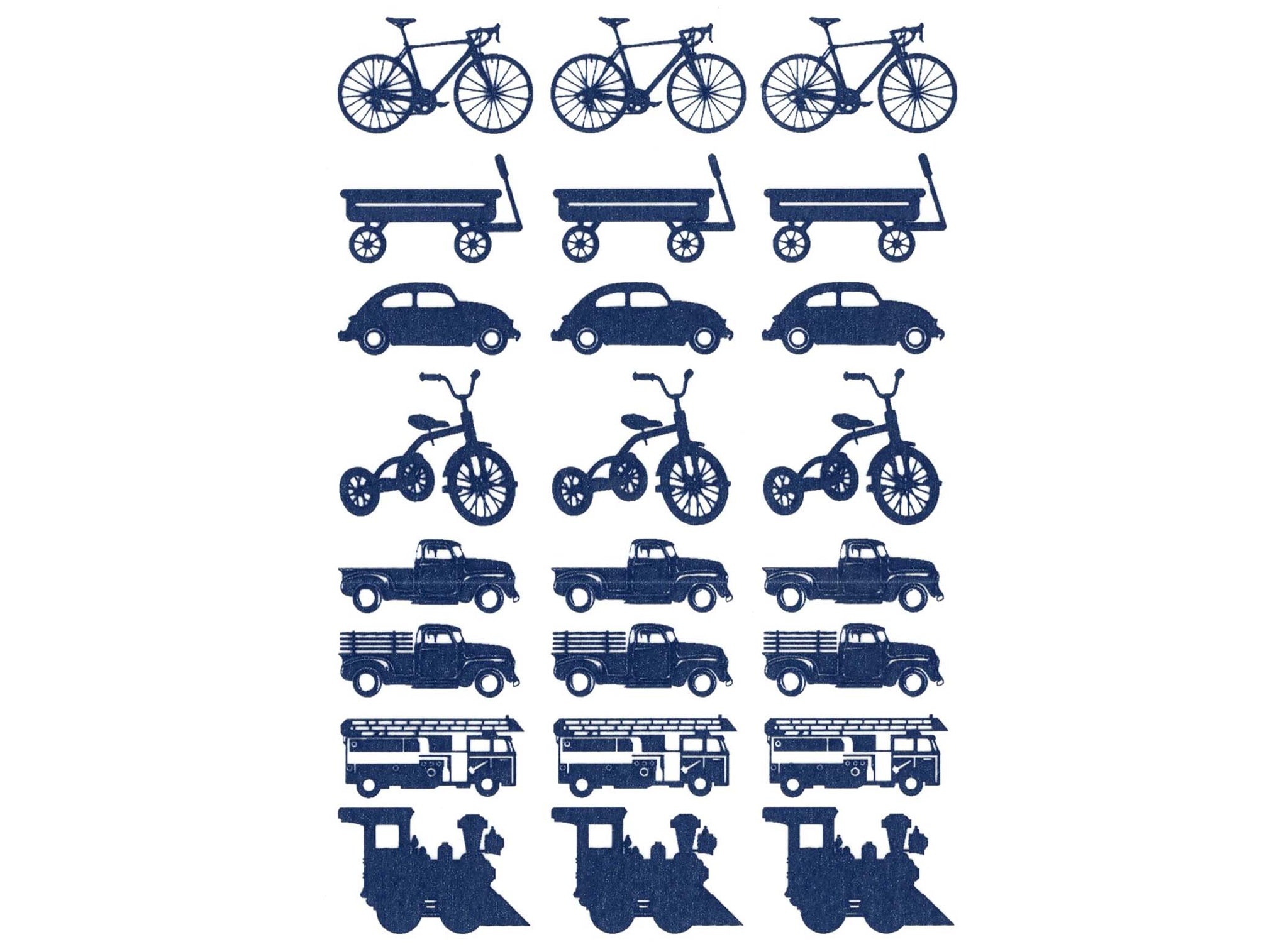 Bike Wagon Truck Train 24 Pcs 1 Inch Blue Fused Glass Decals – Captive ...