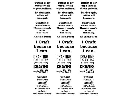 Crafting Quotes 15 pcs 1" Black Fused Glass Decals – Captive Decals